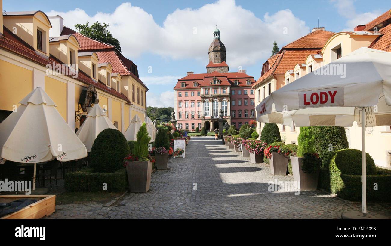 This photo taken Sept. 2, 2015, shows the grounds of Ksiaz Castle in ...