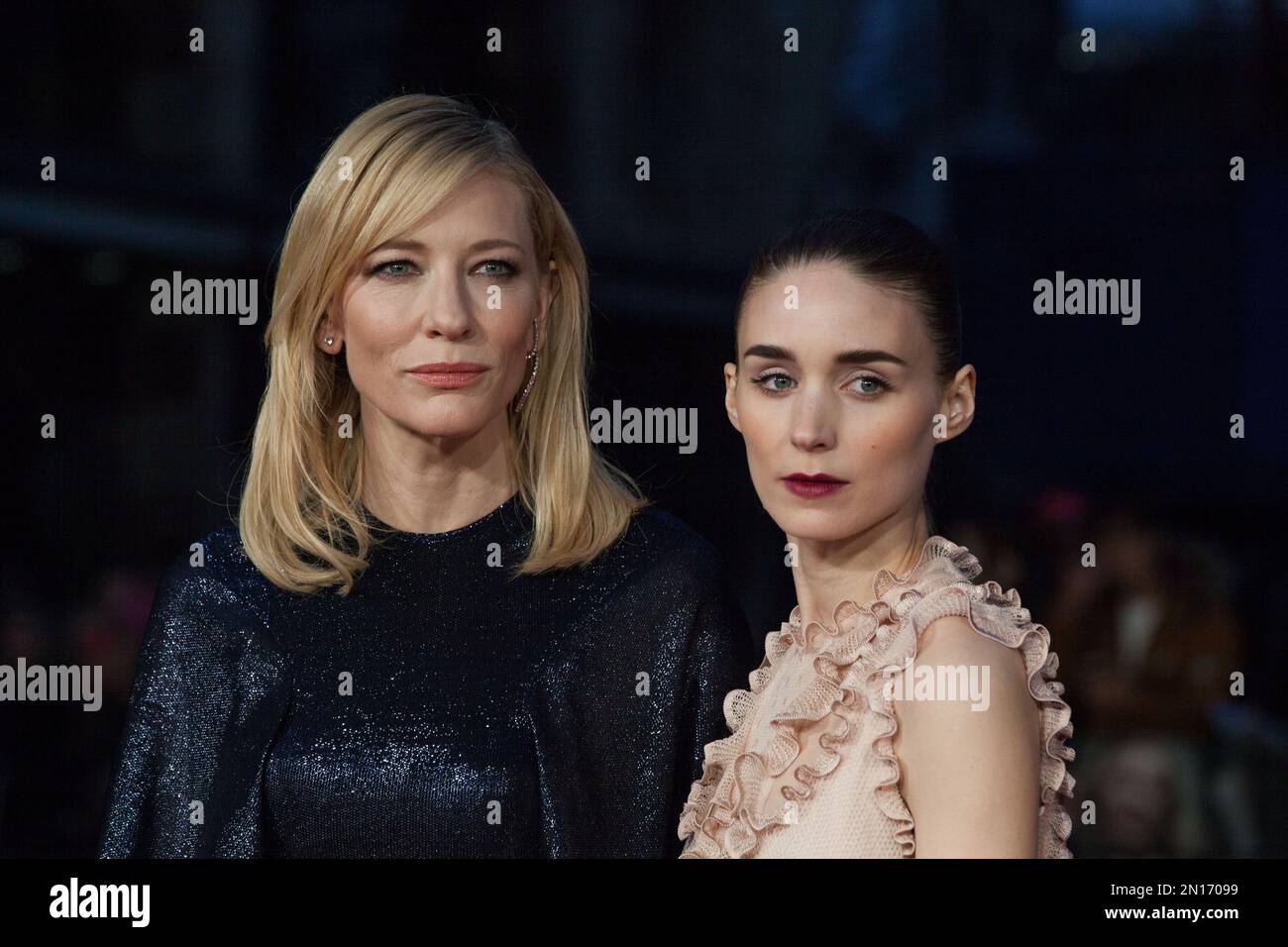 From Left, Actors Cate Blanchett and Rooney Mara pose for photographers upon arrival at the ...