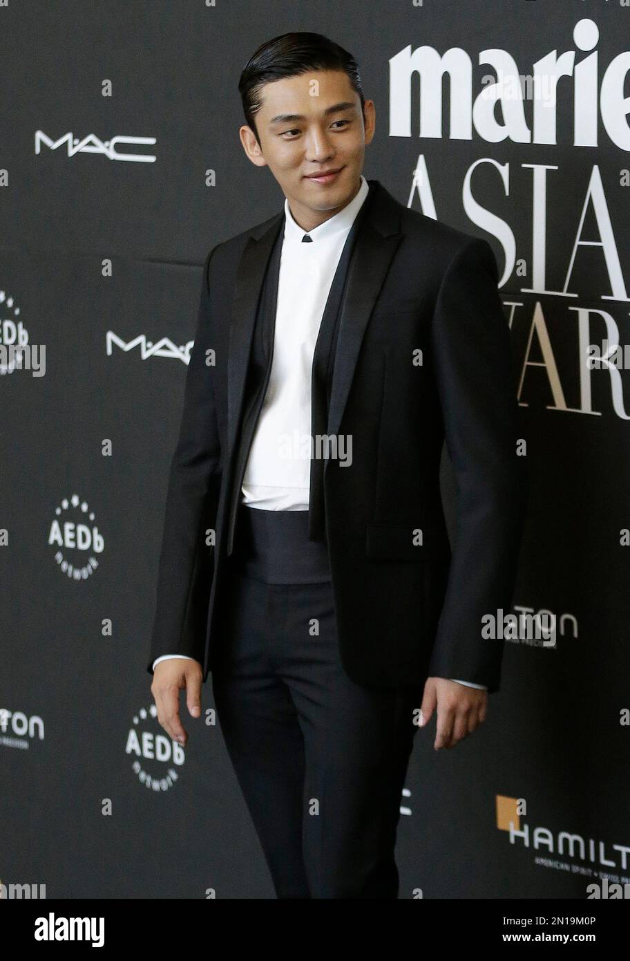 South Korean actor Yoo Ah-in poses as he arrives to attend Asia Star ...