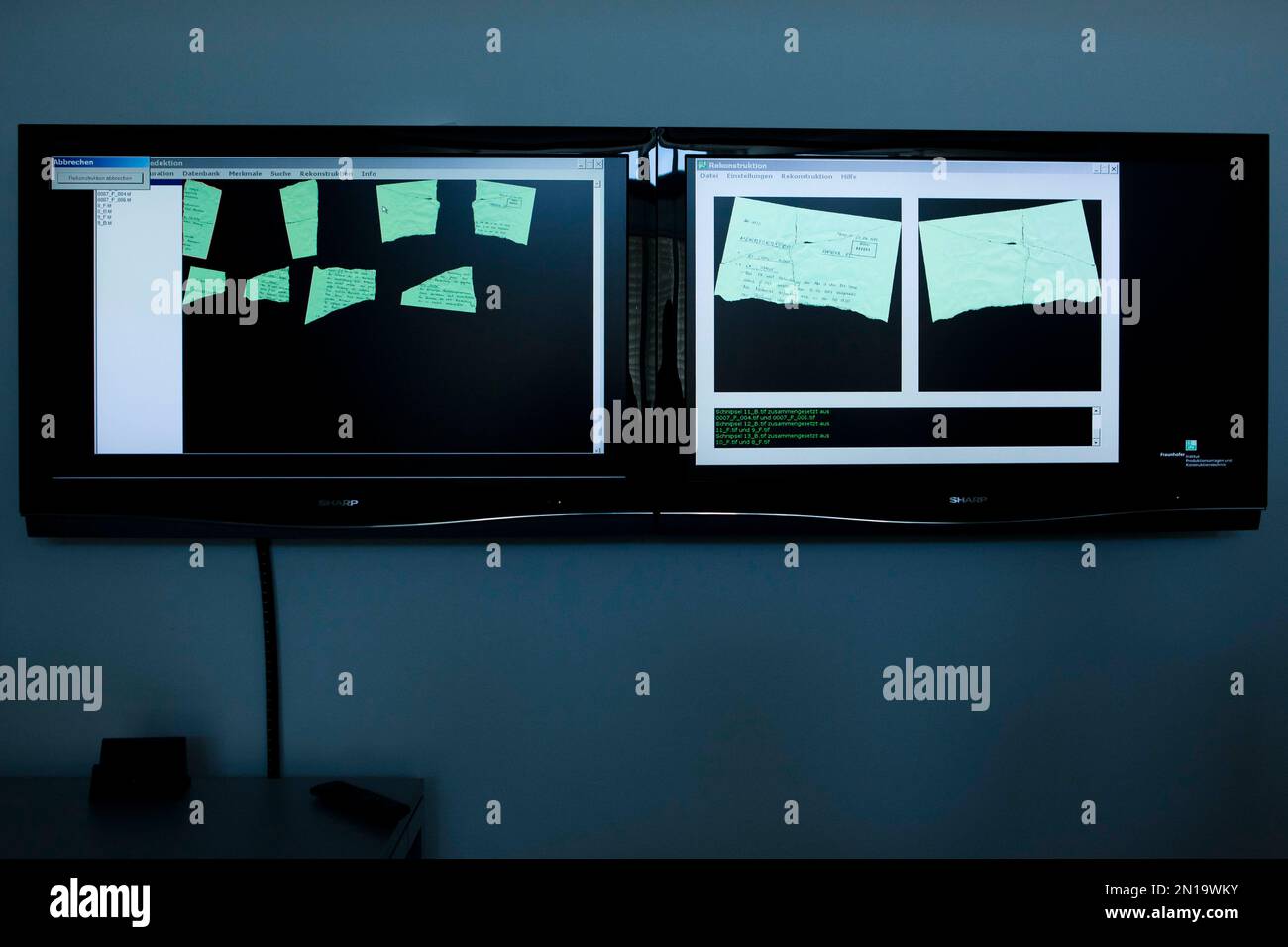 In this picture taken May 10, 2011 scanned destroyed Stasi files, left ...