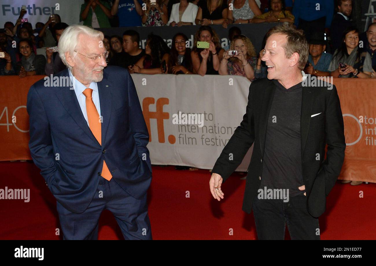 Donald Sutherland, left, and his son Kiefer Sutherland attend a ...