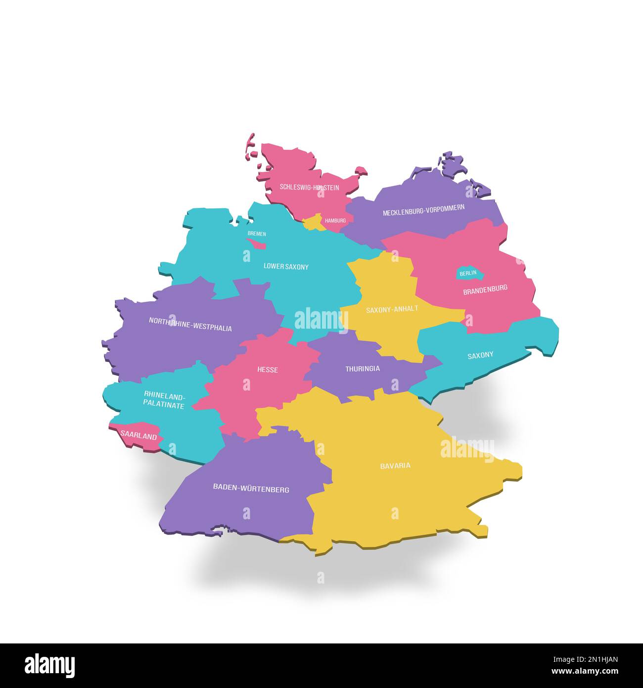 Die deutsche politische Karte der Verwaltungsabteilungen - Bundesländer ...