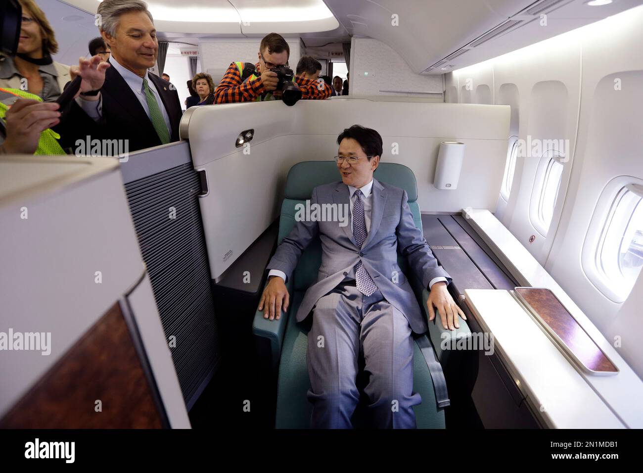 Ray Conner, left, Boeing president and CEO of commercial airlines ...