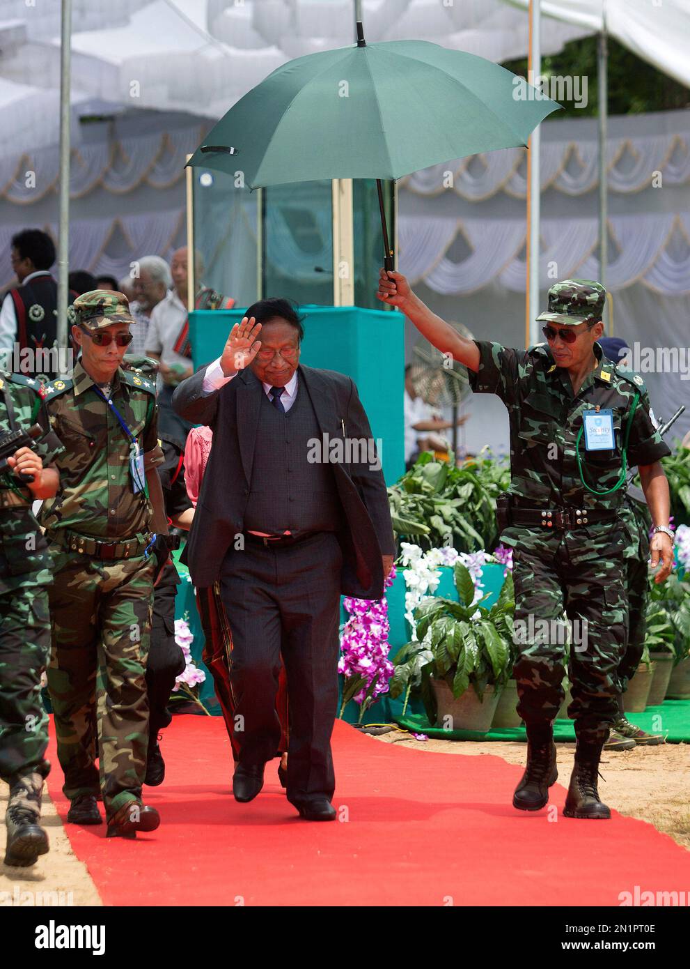 Thuingaleng Muivah, leader of the Isak-Muivah faction of the National ...