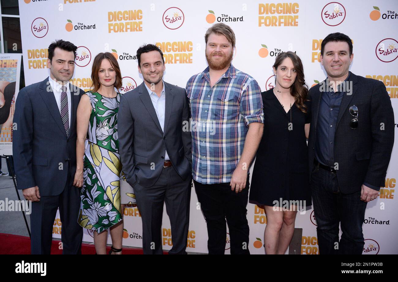 From left to right, actor Ron Livingston, actress Rosemarie DeWitt, actor Jake Johnson, actor ...