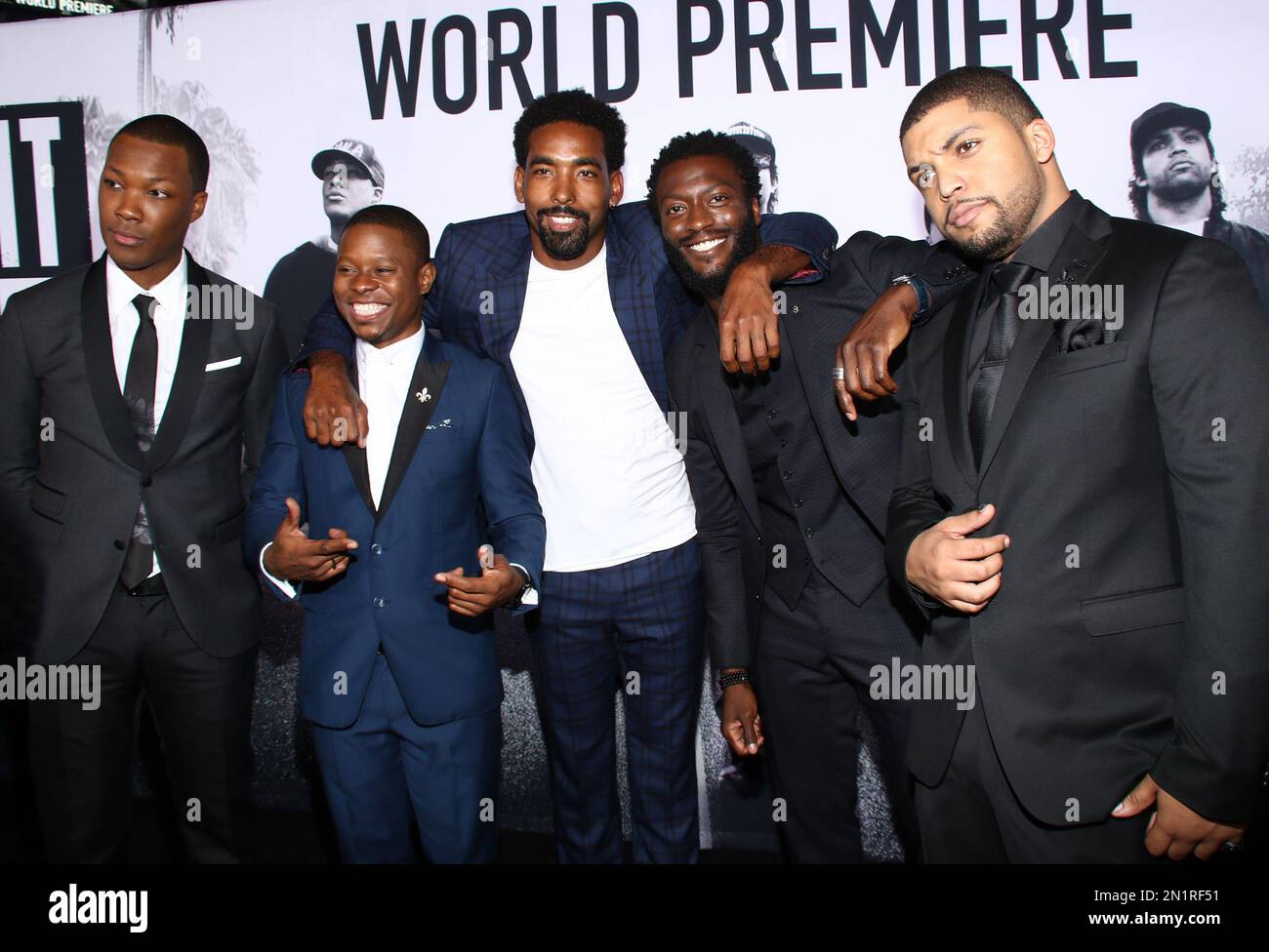 Corey Hawkins, from left, Jason Mitchell, Marlon Yates Jr., Aldis Hodge ...