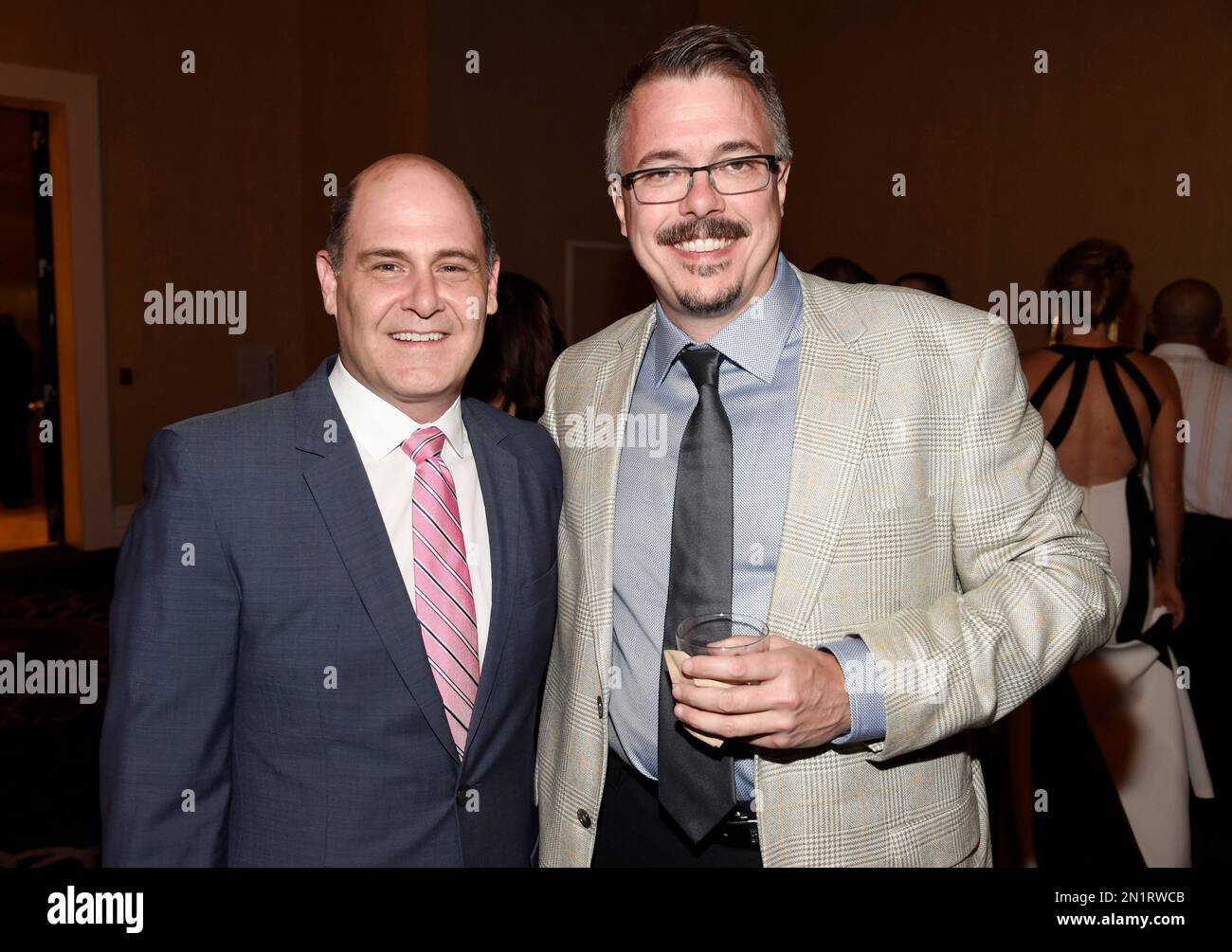 Matthew Weiner, left, creator of the television series "Mad Men," poses ...