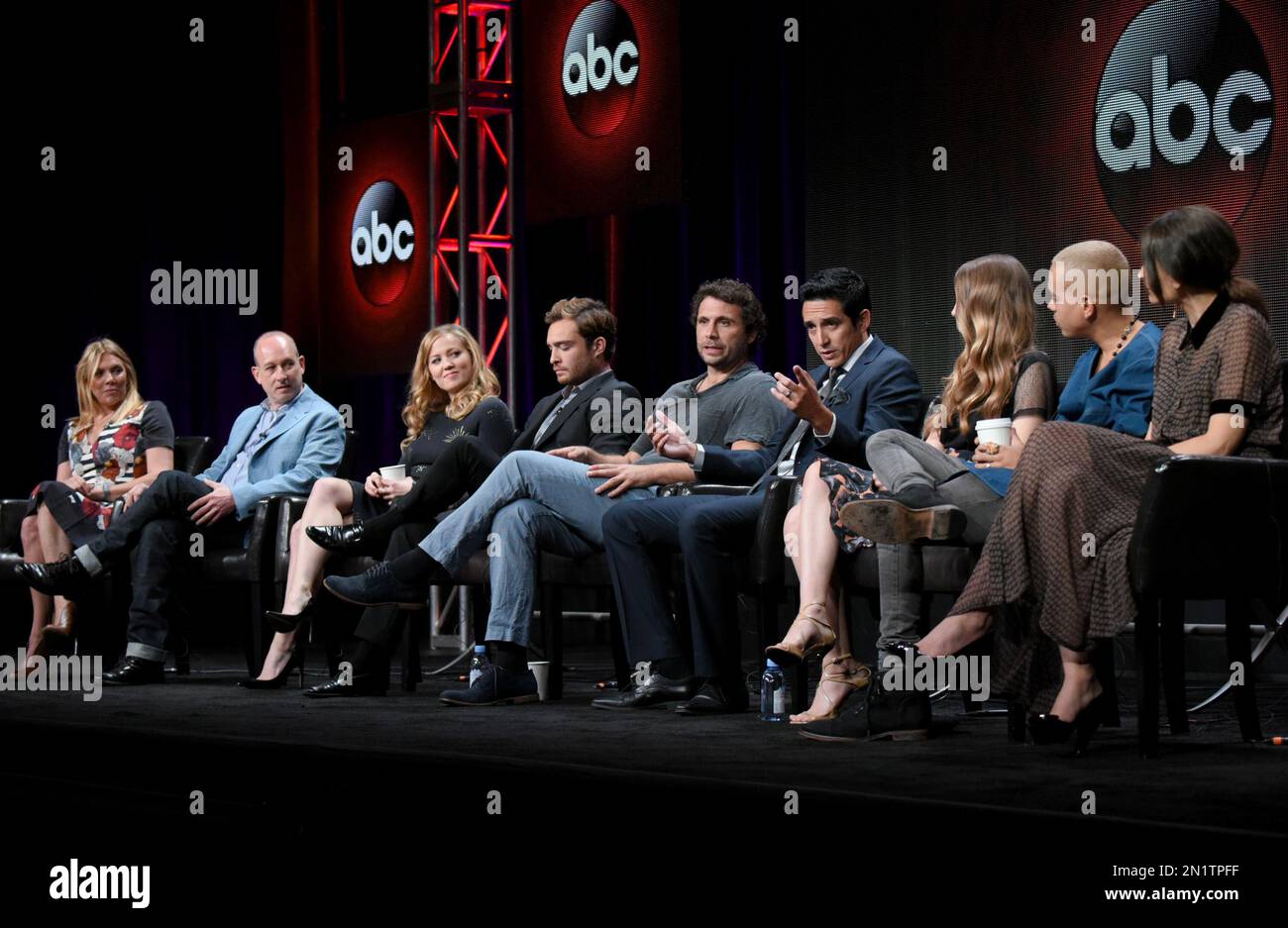 Executive producer Amy B. Harris, from left, creator/executive producer Steven Baigelman, Erika ...