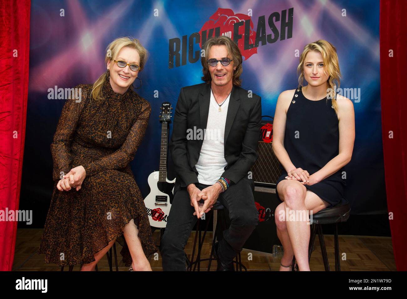 Meryl Streep, left, Rick Springfield and Mamie Gummer pose during the ...