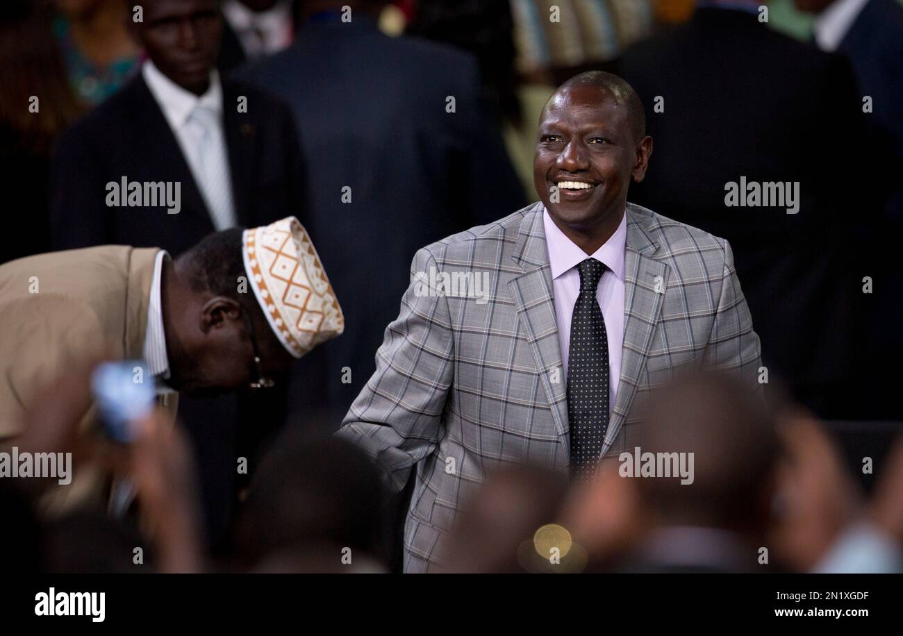 Kenya's Deputy President William Ruto smiles to the crowd after ...