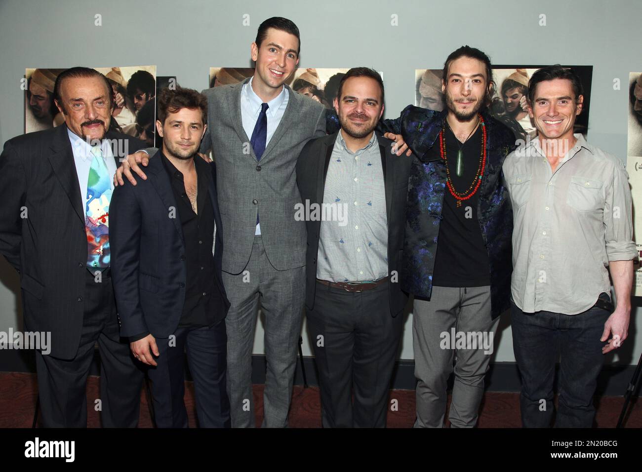 Dr. Philip Zimbardo, from left, Michael Angarano, Nicholas Braun, Kyle ...