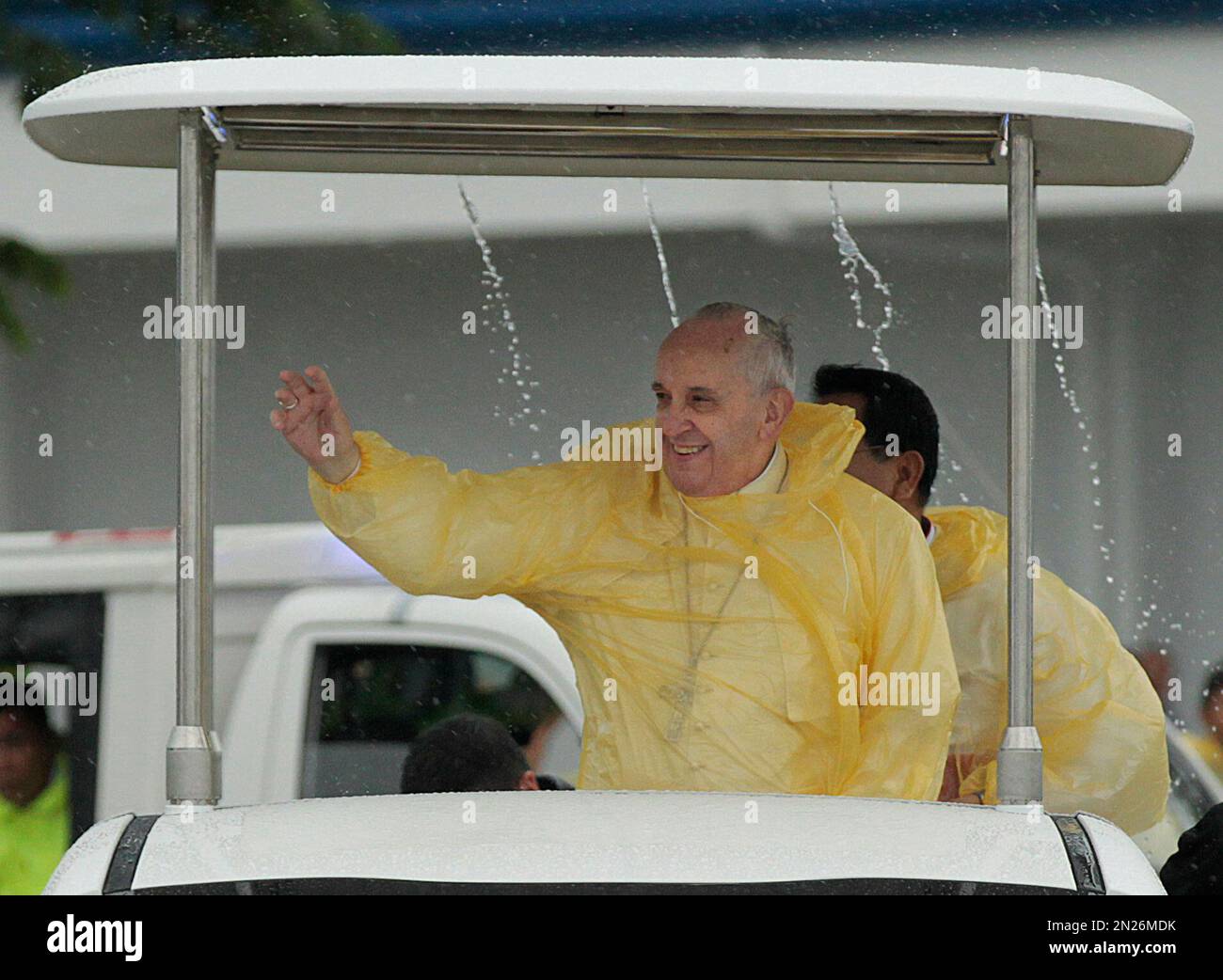 FILE - In this Saturday, Jan. 17, 2015 file photo Pope Francis, wearing ...