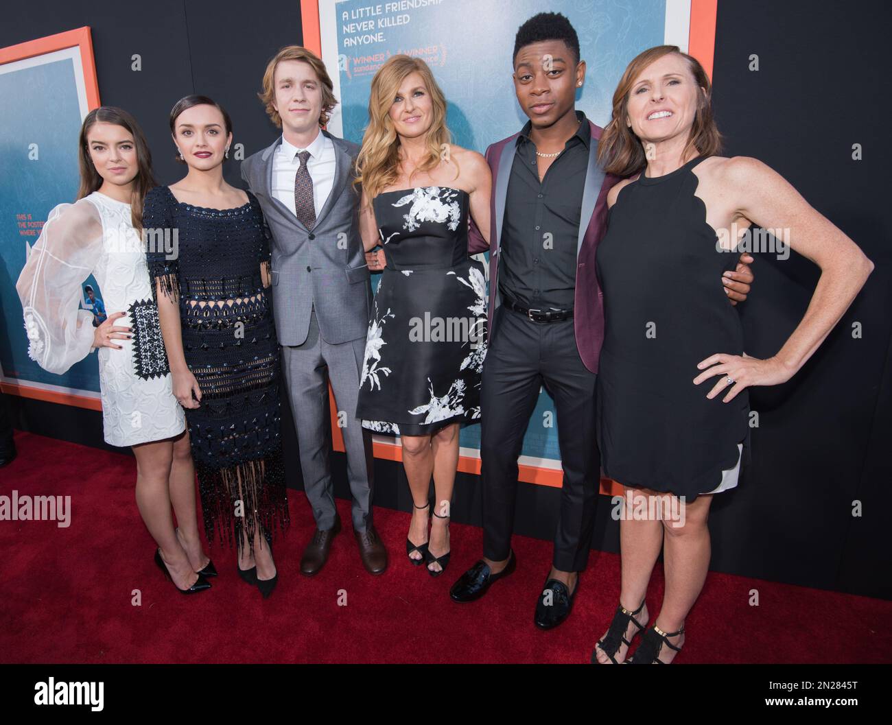 Katherine Hughes, from left, Olivia Cooke, Thomas Mann, Connie Britton ...