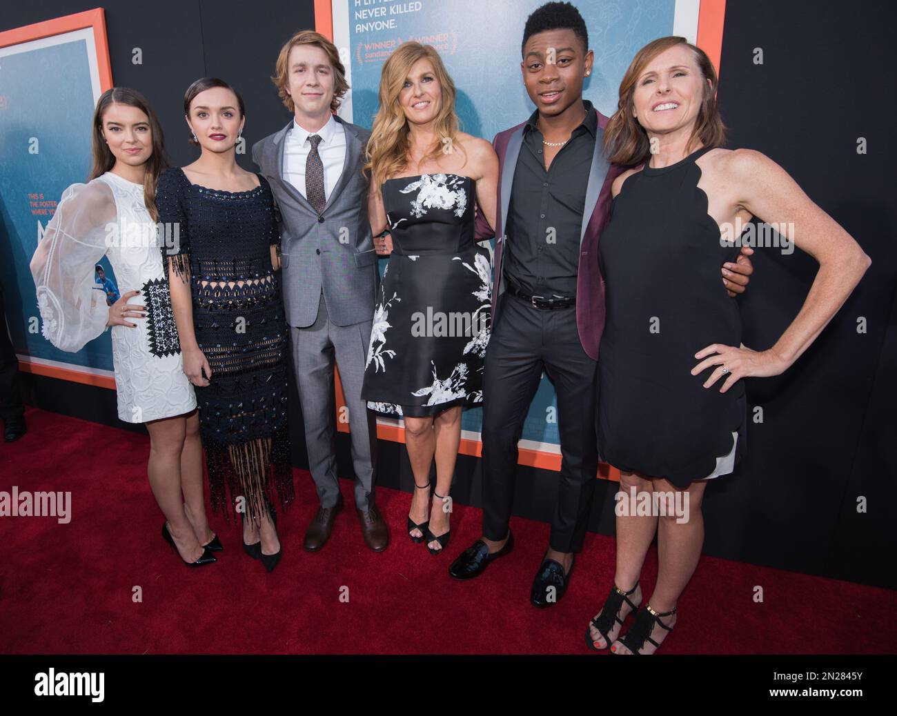 Katherine Hughes, from left, Olivia Cooke, Thomas Mann, Connie Britton ...