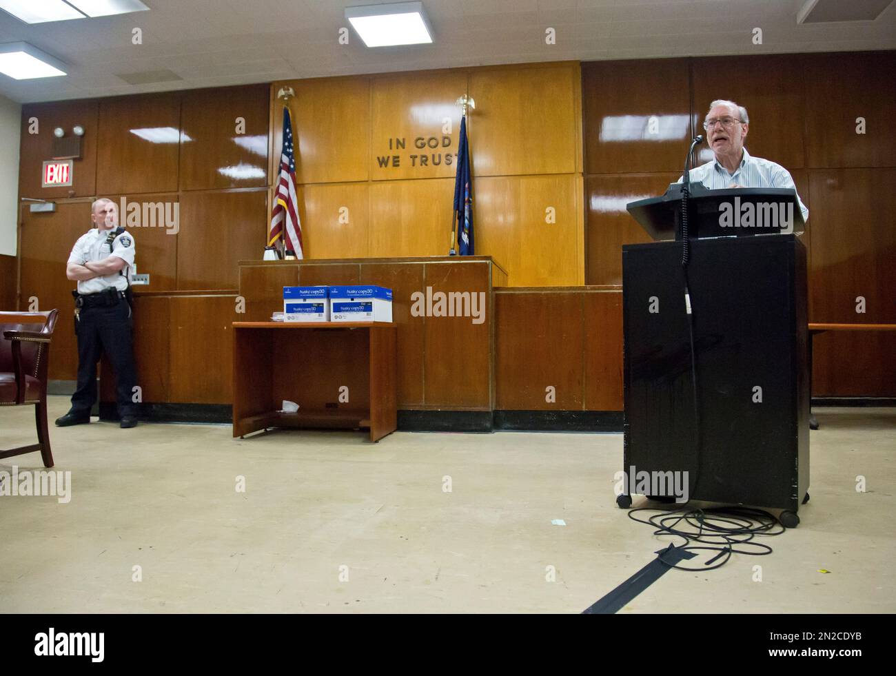 Stan Patz, father of Etan Patz, right, speaks during a press conference ...