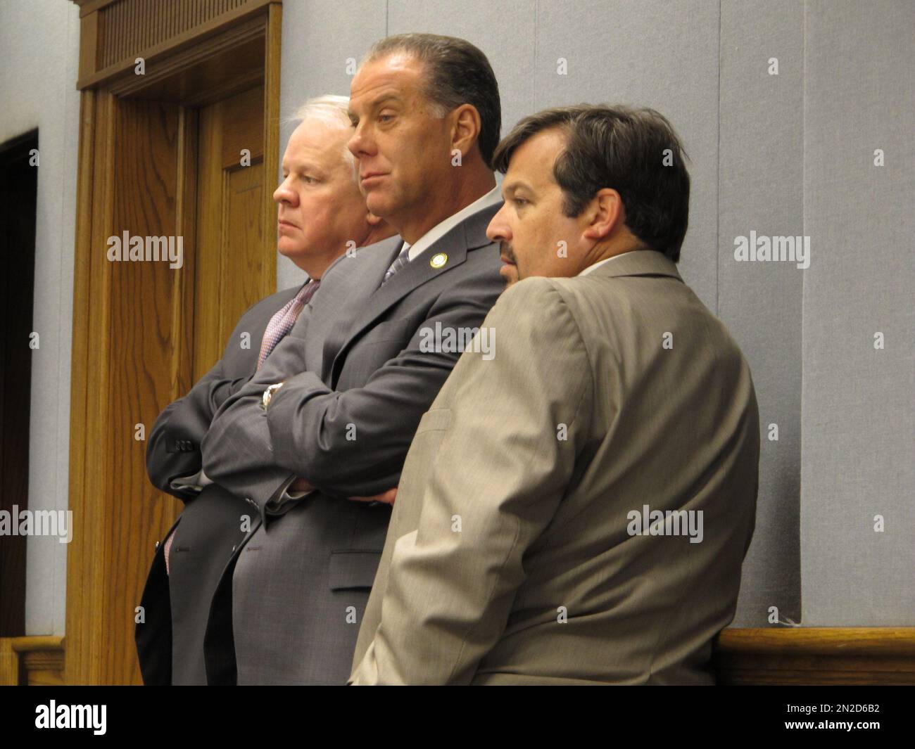 House Speaker Chuck Kleckley, R-Lake Charles, left; Rep. Bryan Adams, R ...