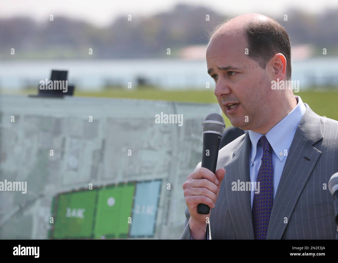 Ambassador Bridge Companies Matthew Moroun discusses his part during a ...