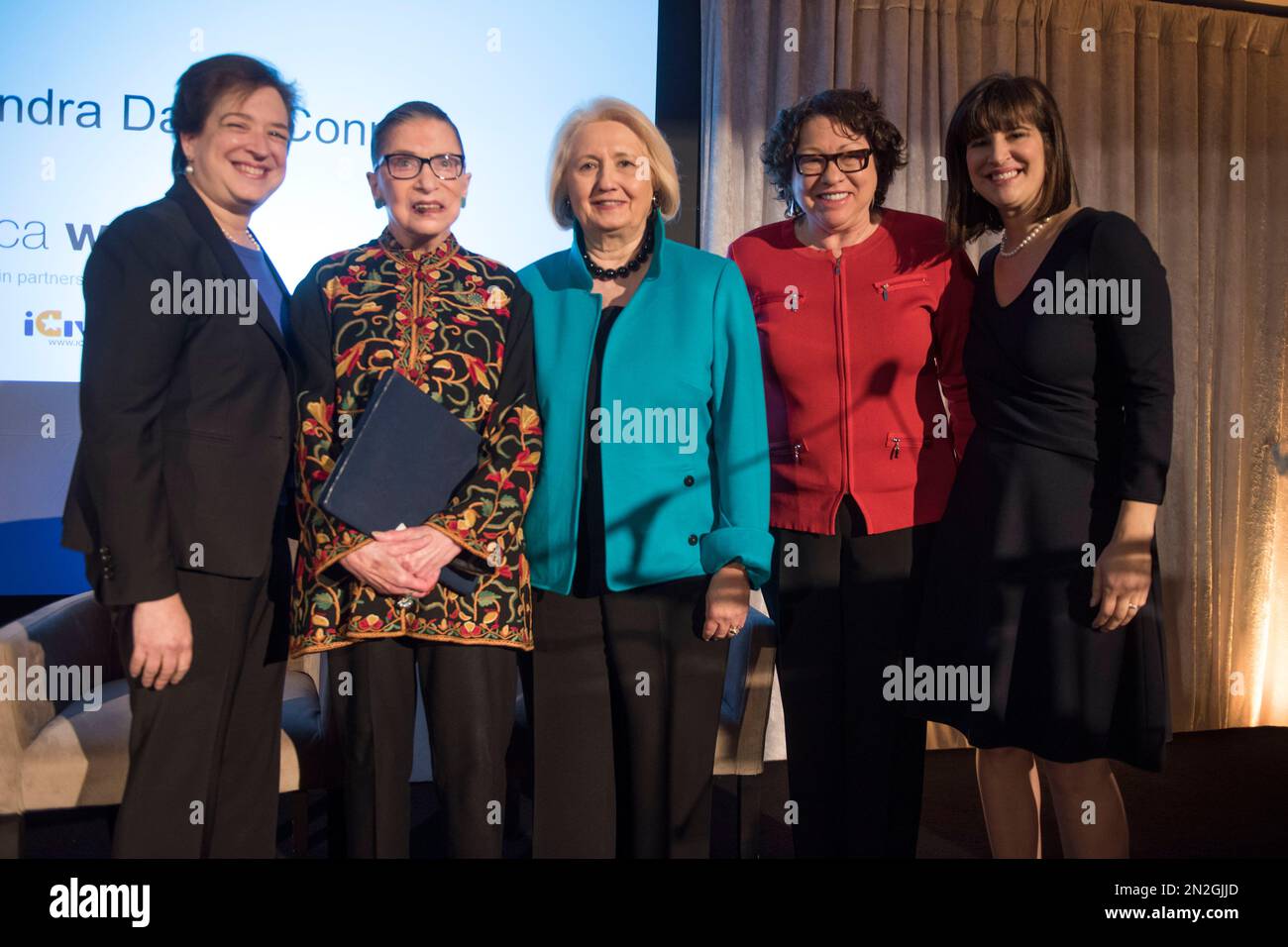 From left, Justices Elena Kagan, Justice Ruth Bader Ginsburg ...