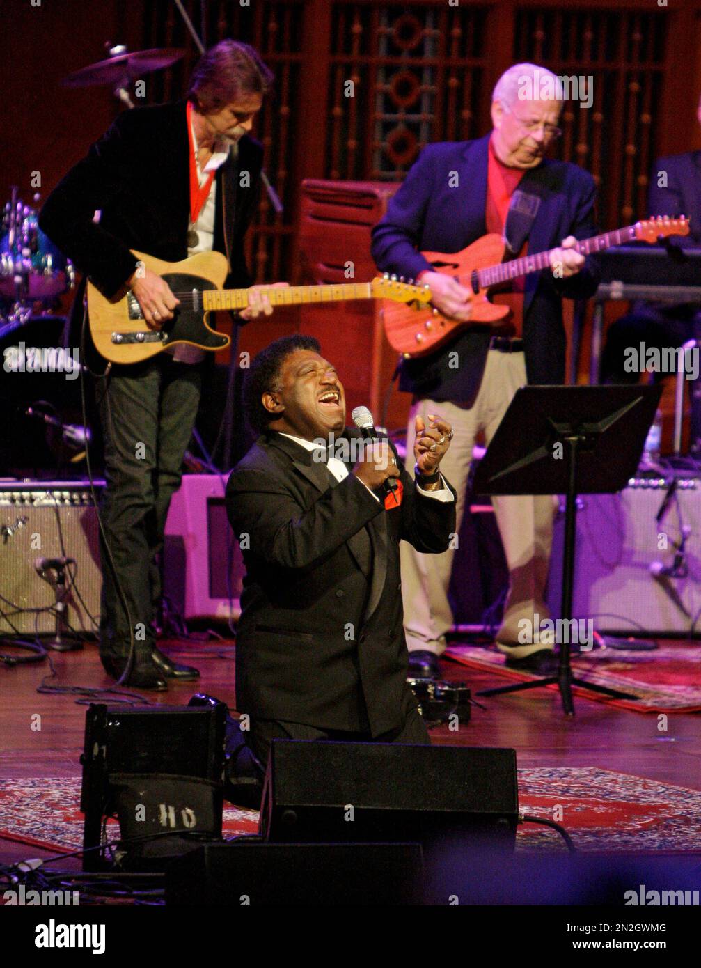 FILE - In this Oct. 28, 2008 file photo, Percy Sledge kneels as he ...