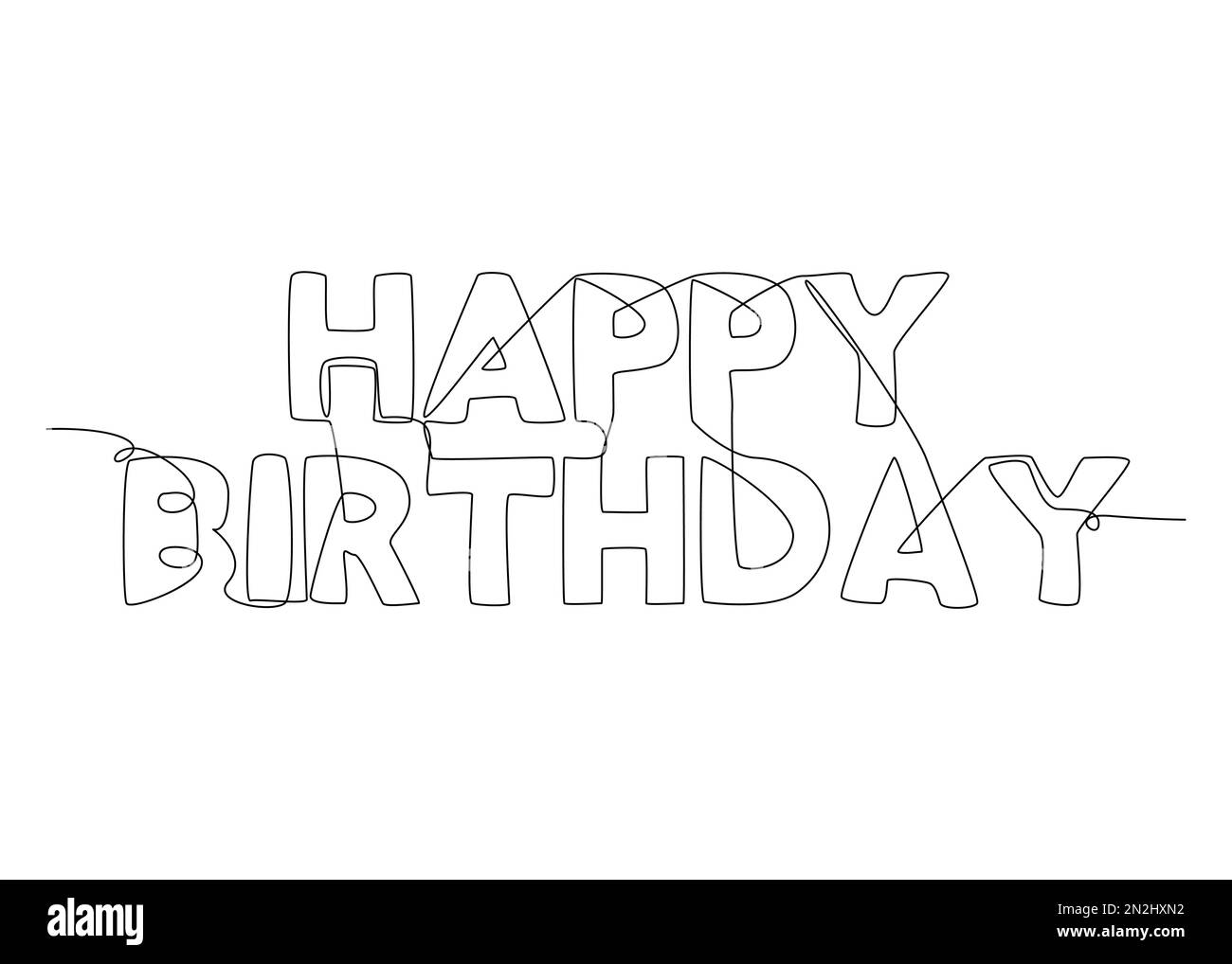 Eine durchgehende Zeile des Wortes Happy Birthday (alles gute zum ...