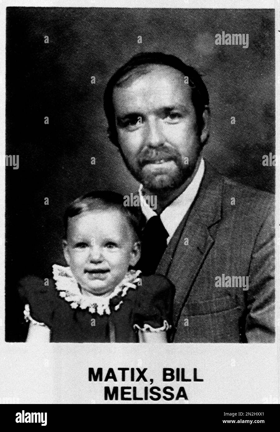 William Matix is pictured with his two-year-old daughter Melissa in a ... William Matix is pictured with his two-year-old daughter Melissa in a ...