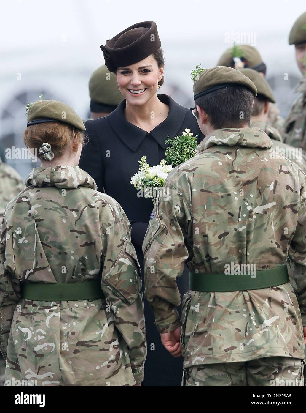 Britain's Kate, The Duchess of Cambridge meets cadets during a visit to ...