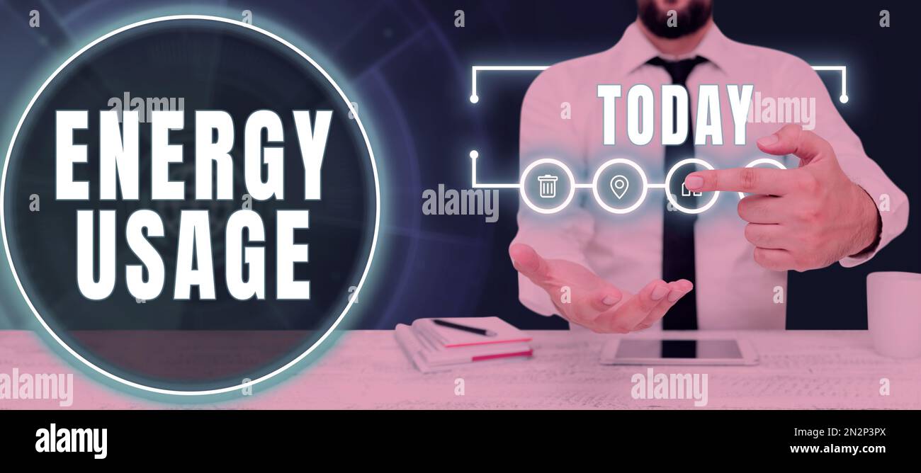 Textbeschriftung zur Darstellung des Energieverbrauchs. Konzeptfoto ... Textbeschriftung zur Darstellung des Energieverbrauchs. Konzeptfoto ...