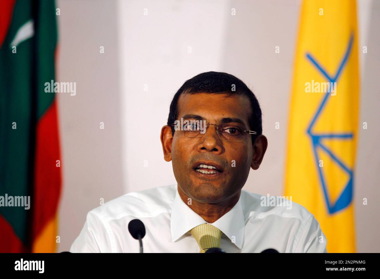 FILE- In this Nov. 10, 2013 file photo, former Maldives President and ...