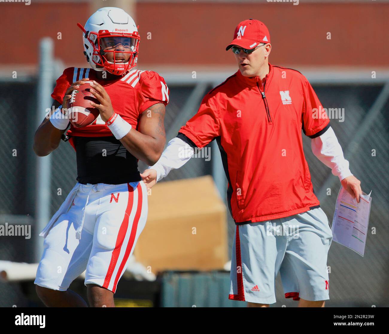 In this March 11, 2015, photo, Nebraska offensive coordinator and ...