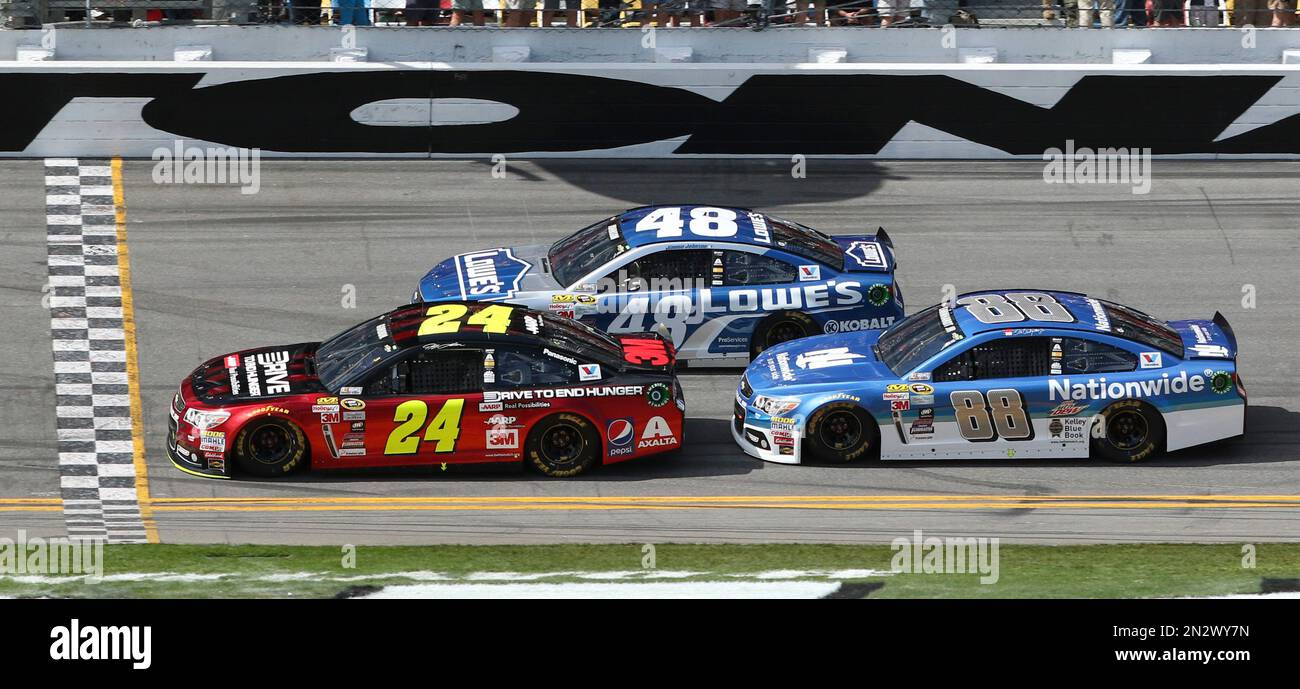 Sprint Cup Series driver Jeff Gordon (24), Jimmie Johnson (48) and Dale ...