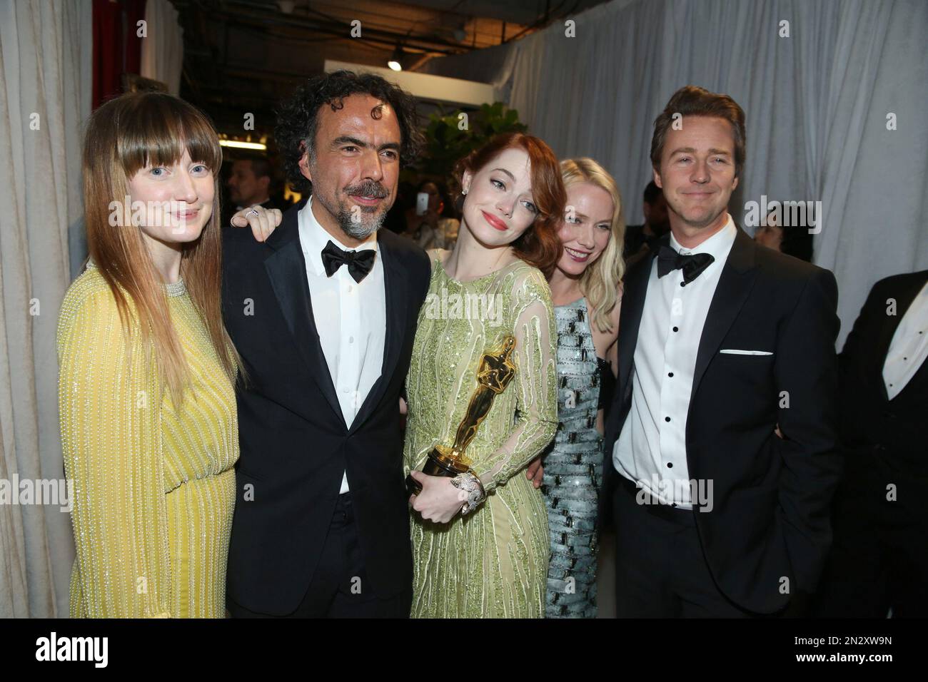 Andrea Riseborough, and from left, Alejandro Gonzalez Inarritu, Emma ...