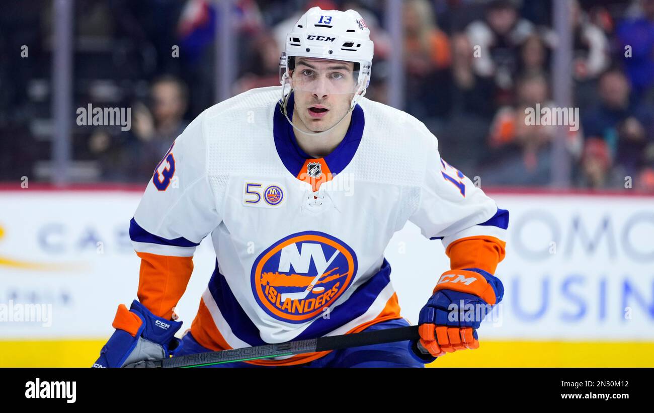 New York Islanders' Mathew Barzal plays during an NHL hockey game ...