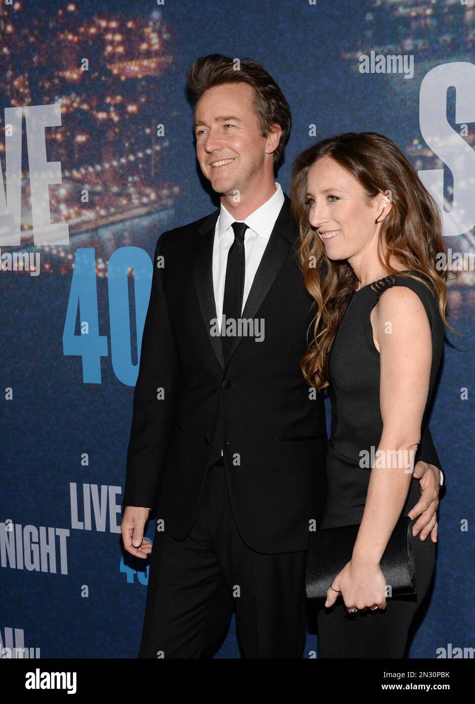 Edward Norton and wife Shauna Robertson attend the SNL 40th Anniversary ...