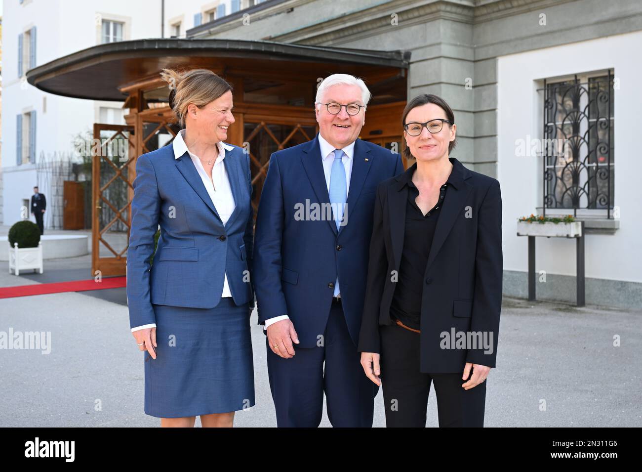 07. Februar 2023, Schweiz, Genf: Deutscher Präsident Frank-Walter Steinmeier trifft sich mit ...