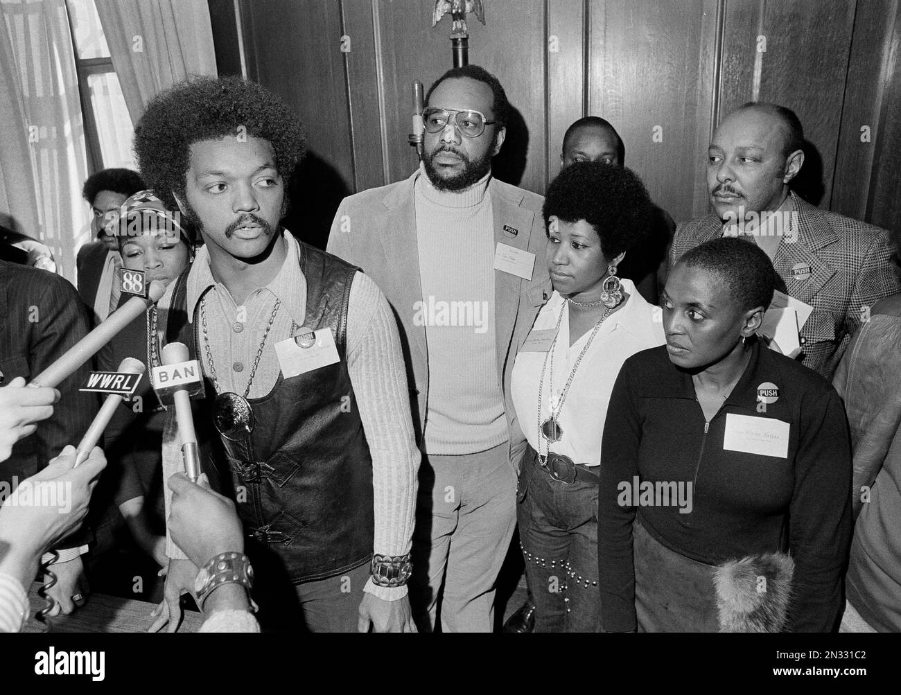 Rev. Jesse Jackson speaks to reporters at the Operation PUSH Soul ...