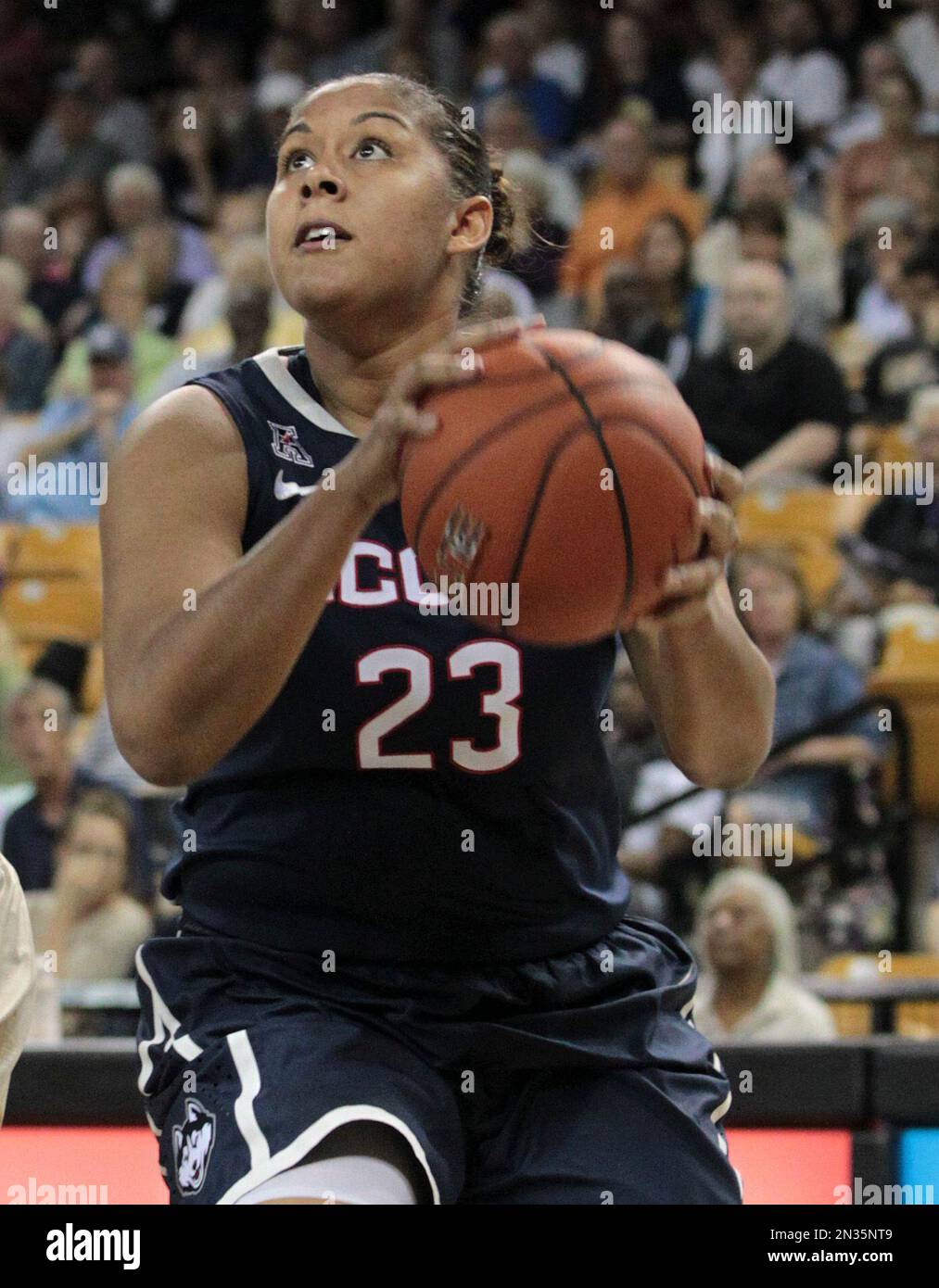 UConn forward Kaleena Mosqueda-Lewis (23) during the first half of an ...