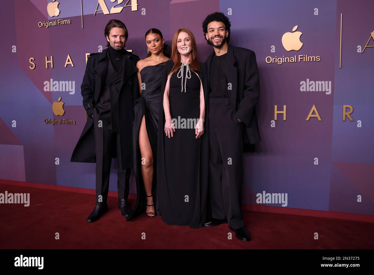 Sebastian Stan, from left, Briana Middleton, Julianne Moore and Justice ...