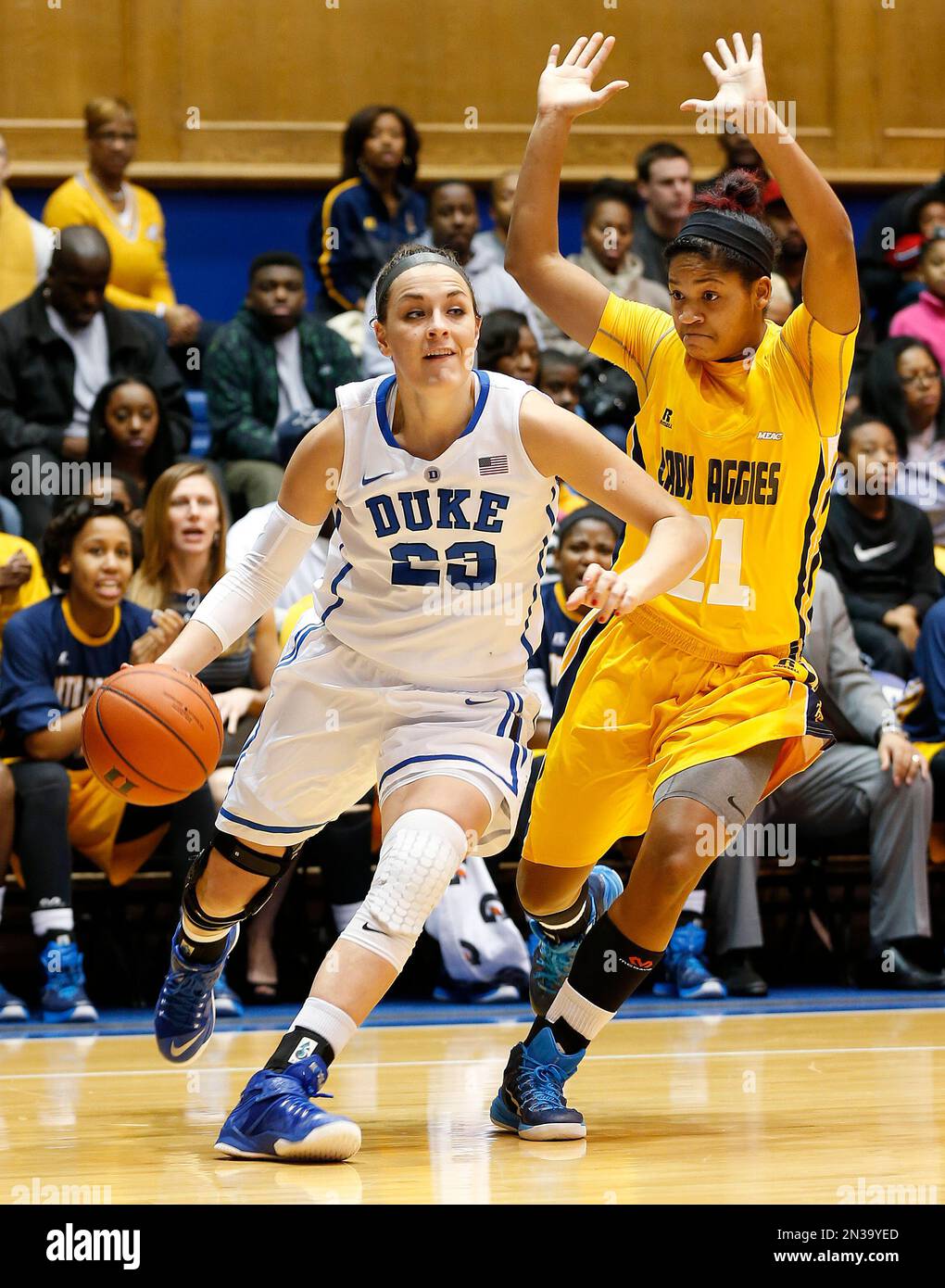 Duke's Rebecca Greenwell, left, drives to the basket against North ...