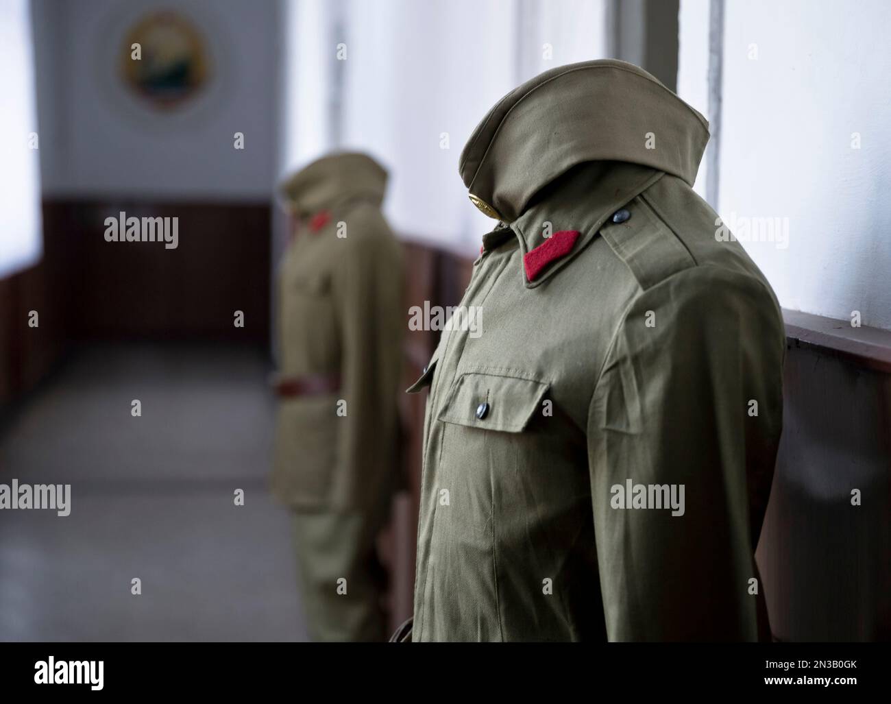 A picture taken on Dec. 15, 2014 shows mannequins in military uniforms ...