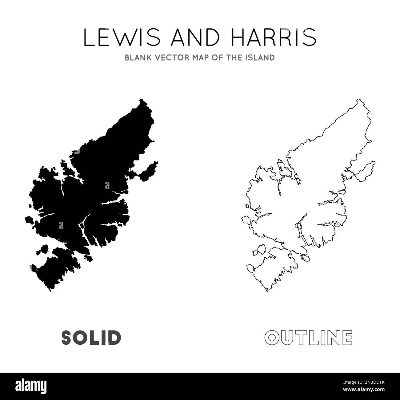 Lewis und Harris Karte. Leere Vektorkarte der Insel. Borders of Lewis ...