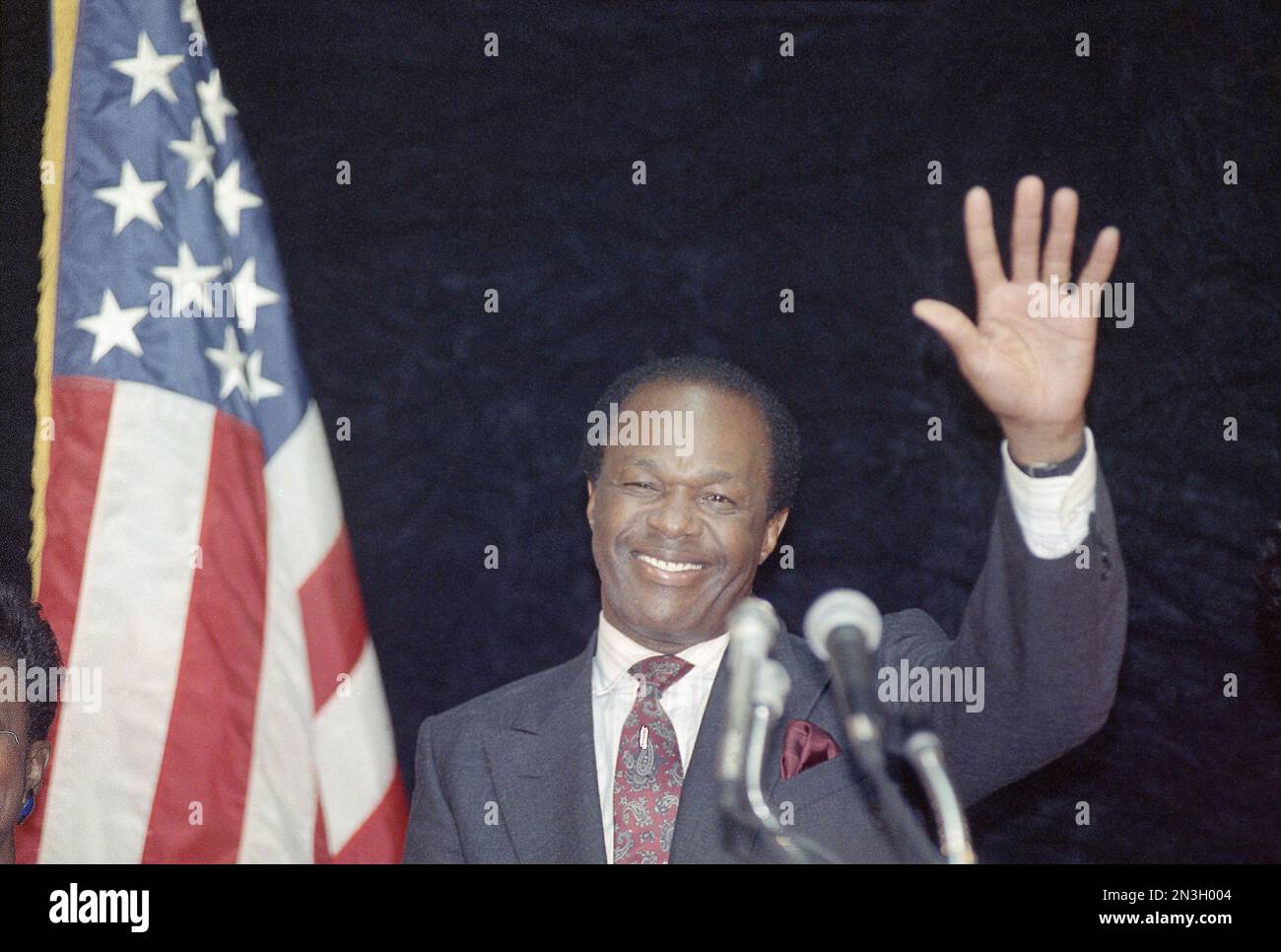 FILE - District of Columbia Mayor Marion Barry waves to supporters ...