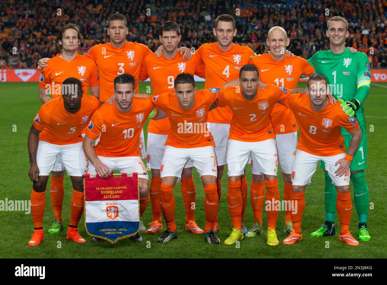 Team Netherlands with Daley Blind, Jeffrey Bruma, Klaas Jan Huntelaar ...