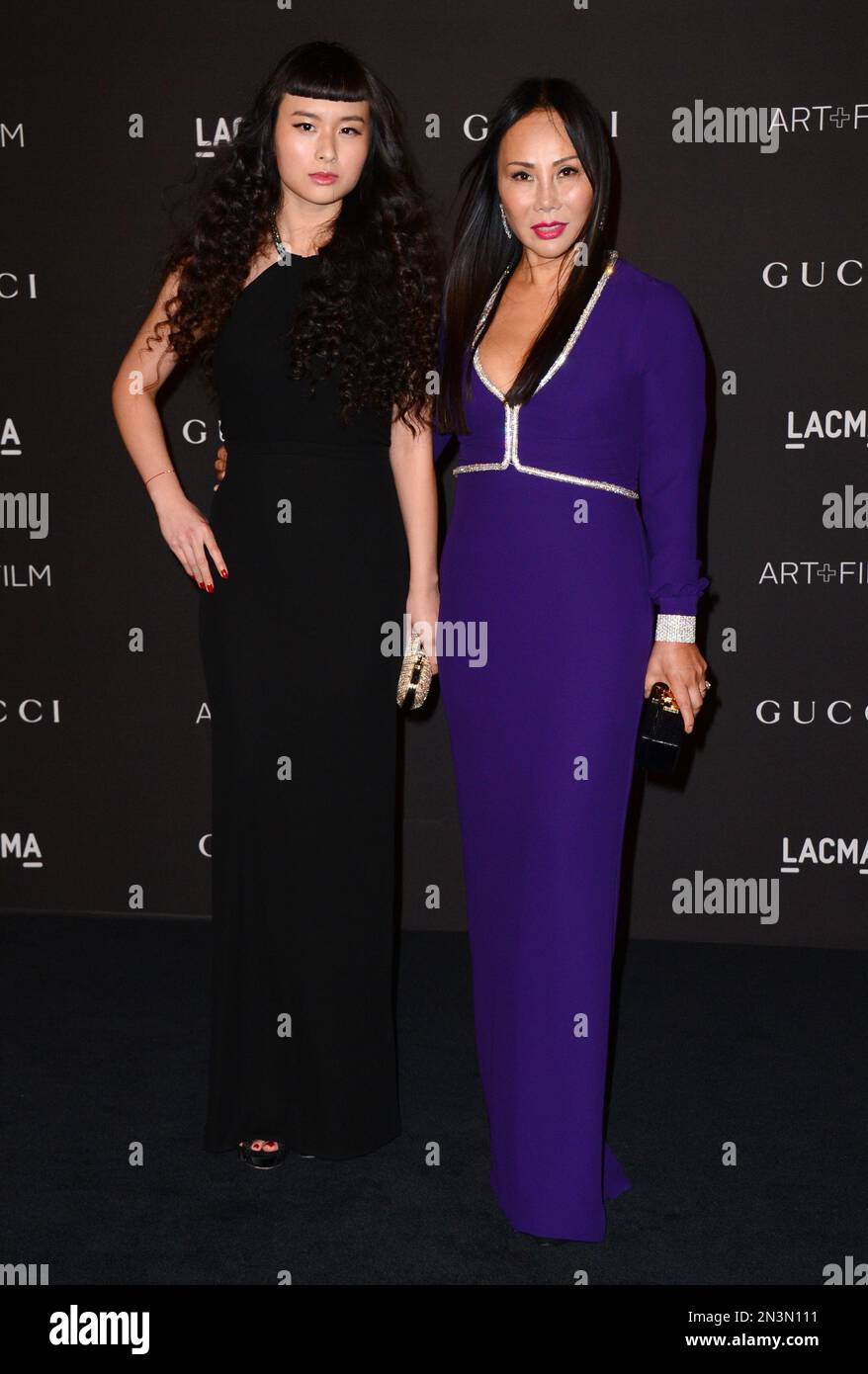 Asia Chow, left, and co-chair Eva Chow arrive at the LACMA Art + Film ...