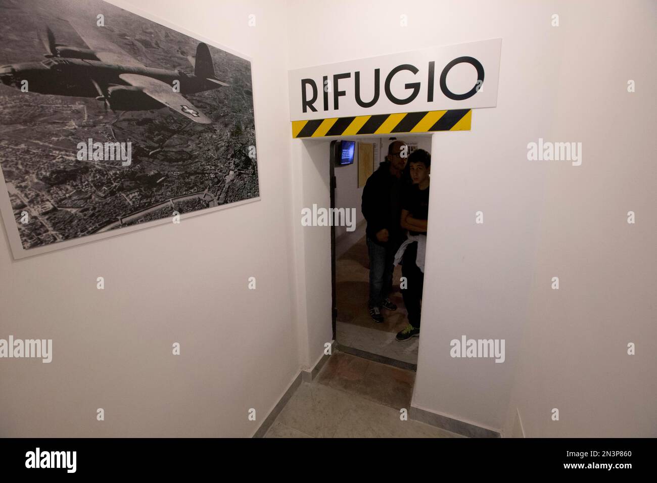 The entrance of Benito Mussolini's concrete-reinforced air raid bunker ...