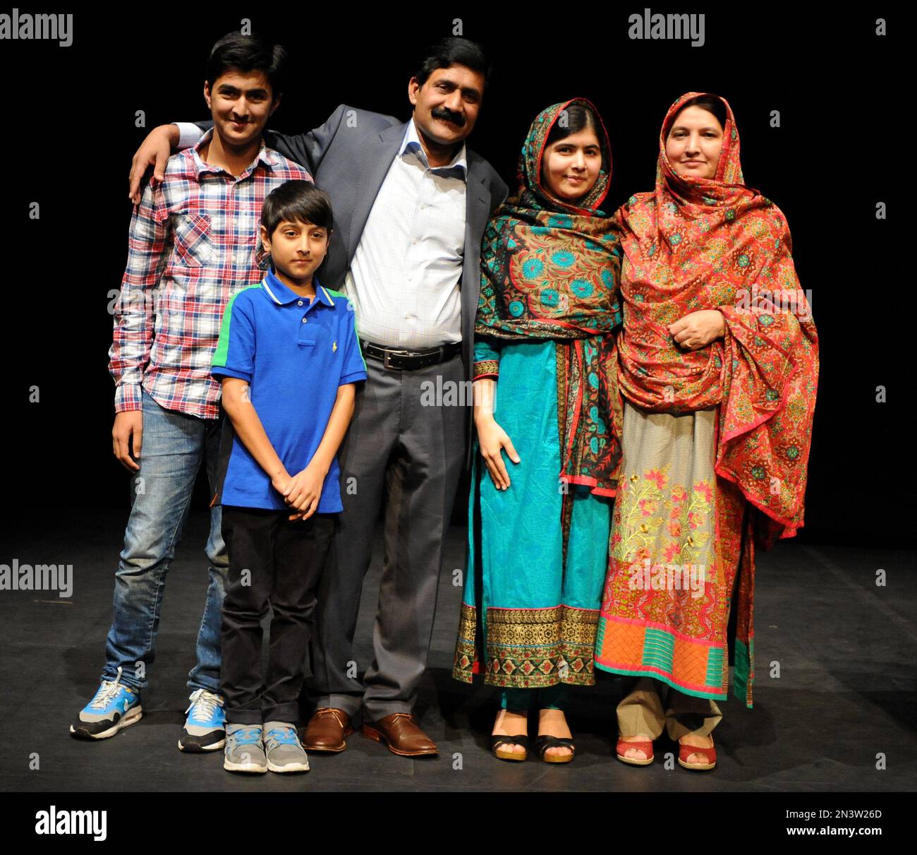 Malala Yousafzai, 2nd right, with mother Tor Pekai, right, brothers ...