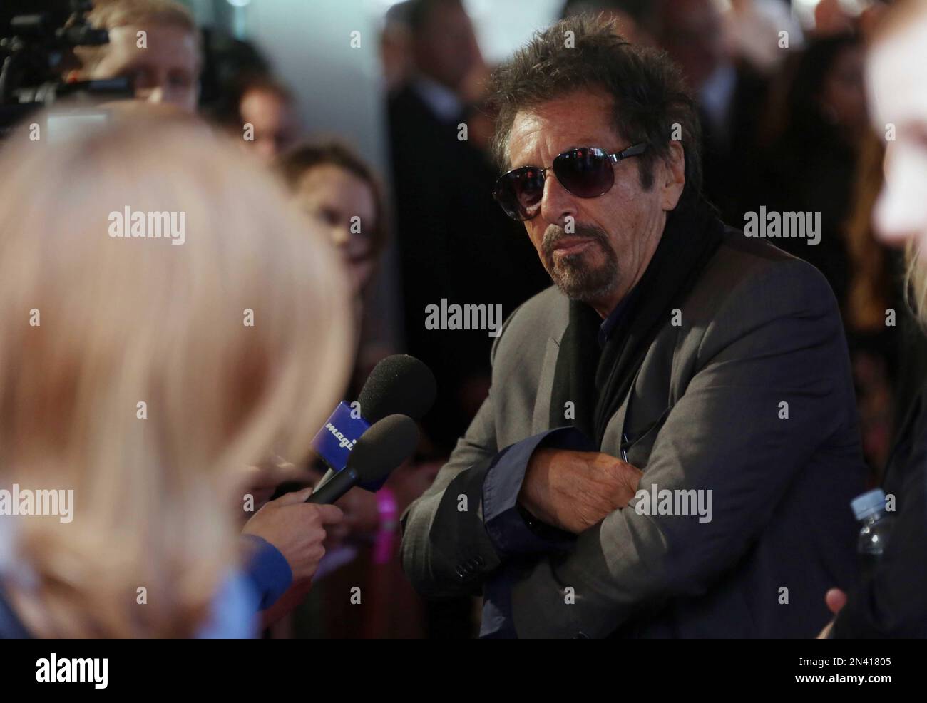 Al Pacino is interviewed by media as he arrives for the Salome and Wild ...