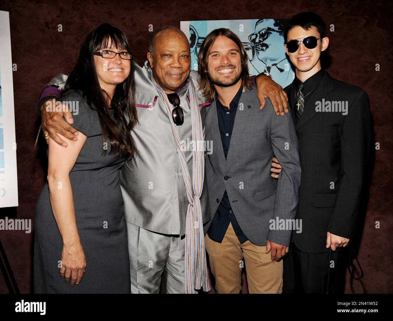 Quincy Jones, second from left, a producer of the documentary film ...