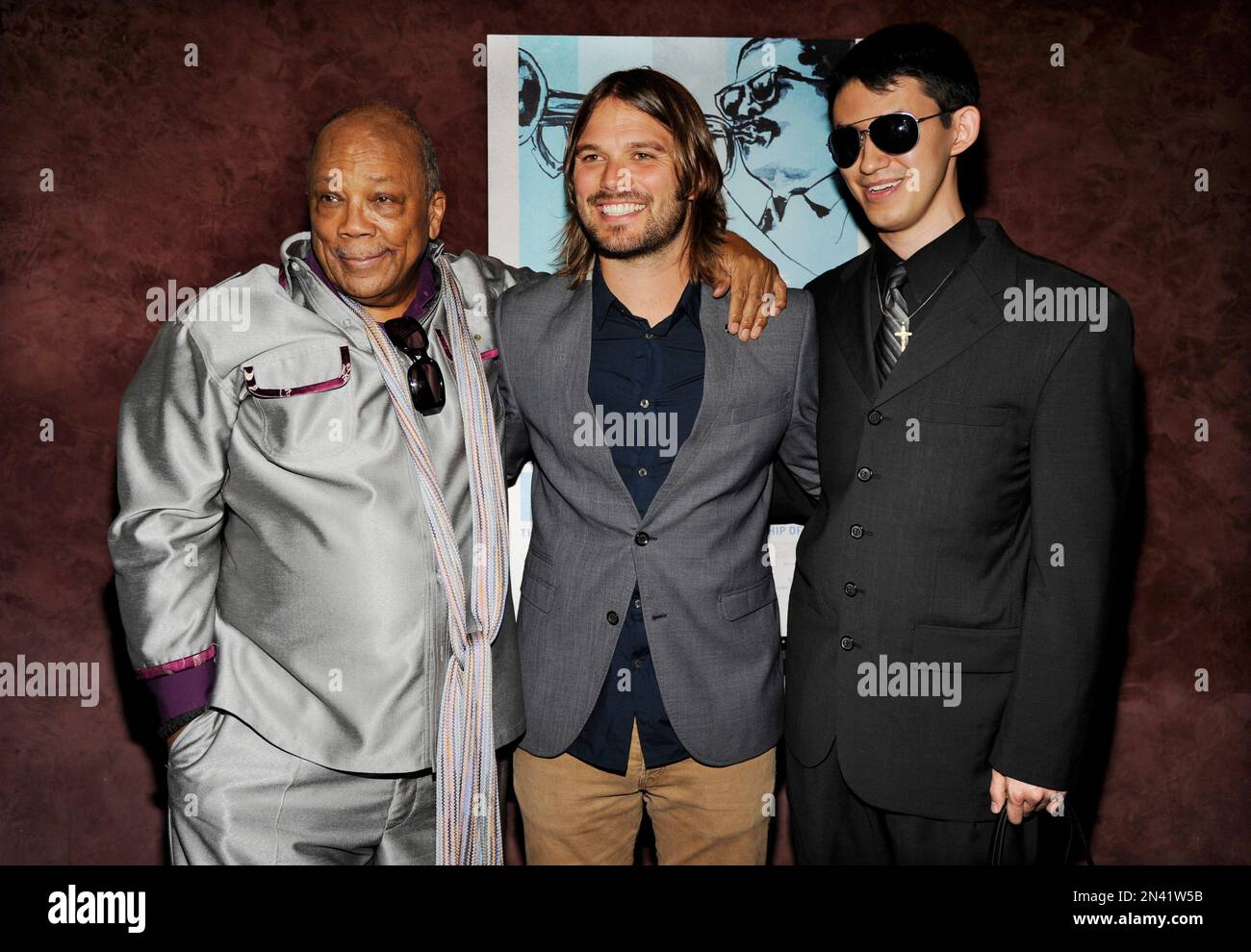 Quincy Jones, left, a producer of the documentary film "Keep On Keepin ...