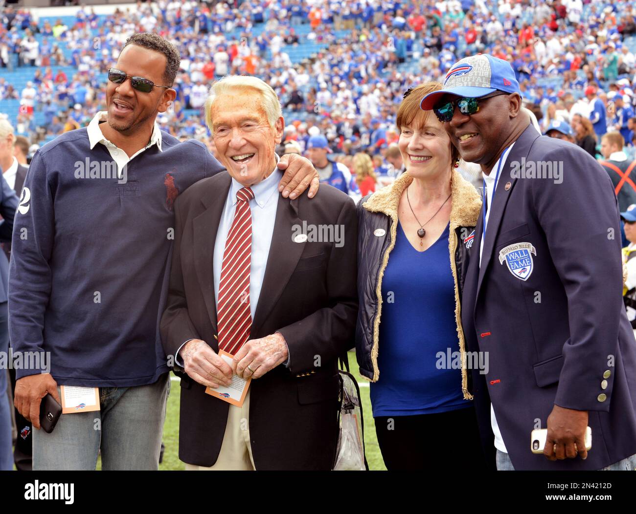 Former Buffalo Bills recent Hall of Fame receiver Andre Reed stands ...