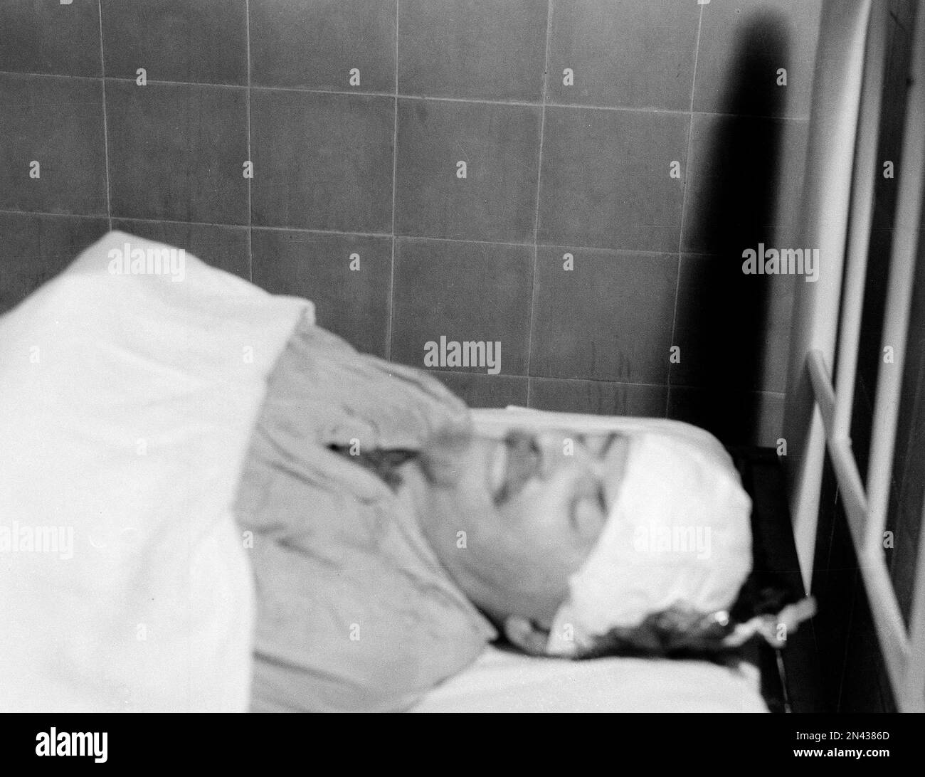 The body of slain Russian revolutionary, Leon Trotsky, is shown shortly ...